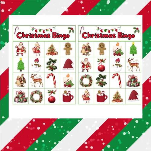 Classroom Printable Christmas Bingo - Seasonal Game December Holiday ...