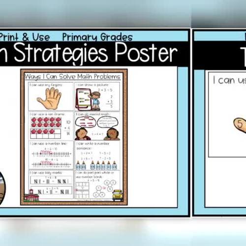Math Strategies Poster or Journal Page by Beachy Dreams | TPT