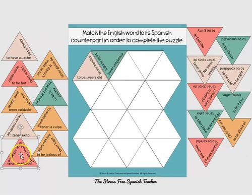 Tener Expressions MODISMOS CON TENER Spanish DIGITAL Puzzles | TPT