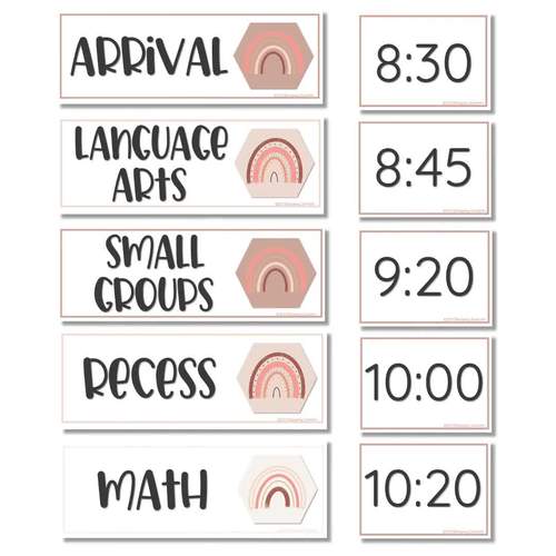 Neutral Boho Rainbow Time & Schedule Management BUNDLE by Designing ...