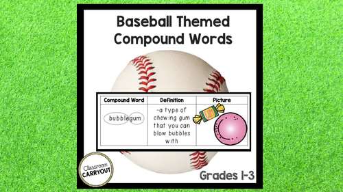 Compound Words: BASEBALL Themed Word Work by Classroom Carryout