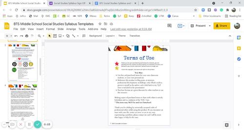 Social Studies Syllabus Template and Google Form Set for Middle School ...