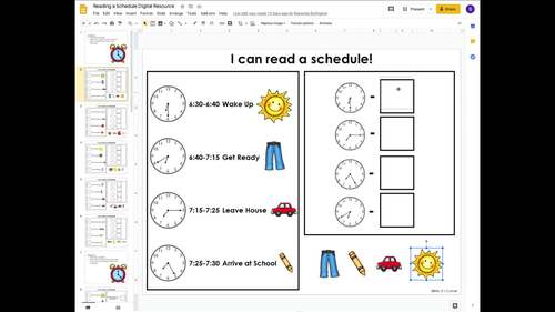Reading a Schedule Digital Basics for Special Ed | Distance Learning