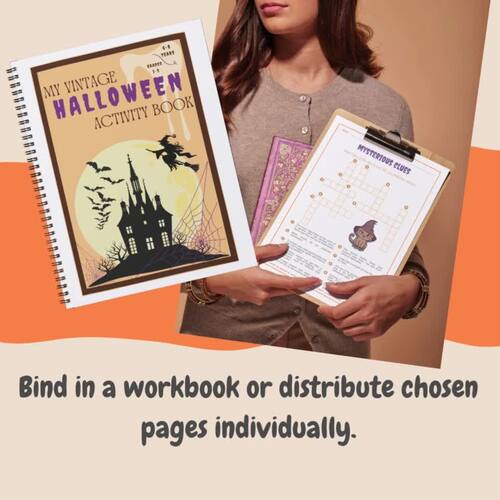 Halloween Activity Pages Vintage for 6 to 8 years old by Mammoth Picks