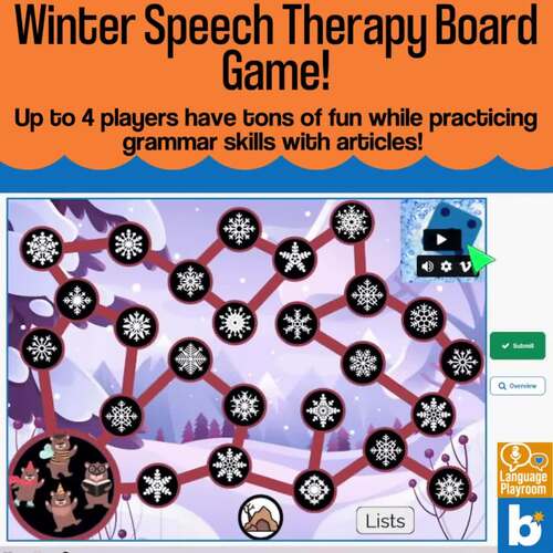 R Articulation Winter Board Game BOOM CARDS Speech Therapy Activity