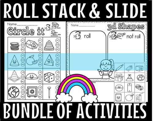 roll,stack,slide for 3d shapes by Murphys lesson design studio | TPT