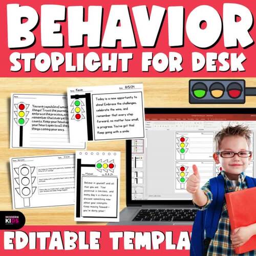 Editable Behavior Stoplight For Desk Chart | Notes Home to Parents