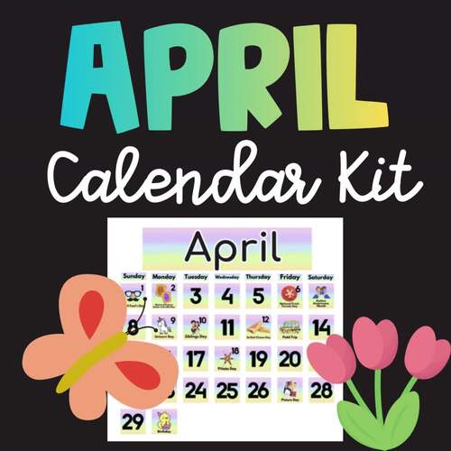 April Calendar Kit | Printable Classroom Calendar | Spring | TPT