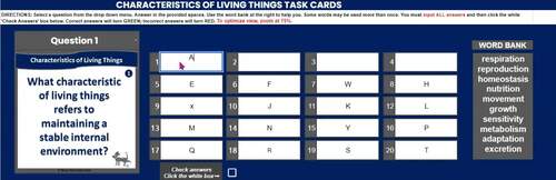 Characteristics of Living Things Digital and Print Task Cards | TPT