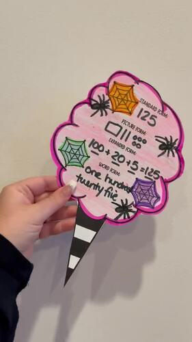Halloween Math Place Value Craft by The Teaching Diva Corner | TPT