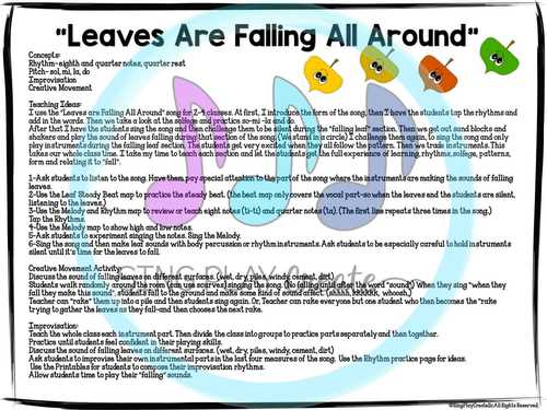 Fall Music Lesson: “Leaves Are Falling All Around” (mi-so-la) Improvisation