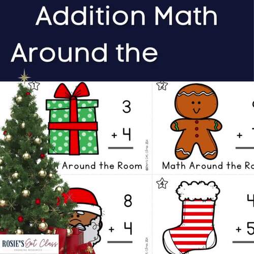 December Addition Math Around the Room for Math Centers - 1st, 2nd or ...