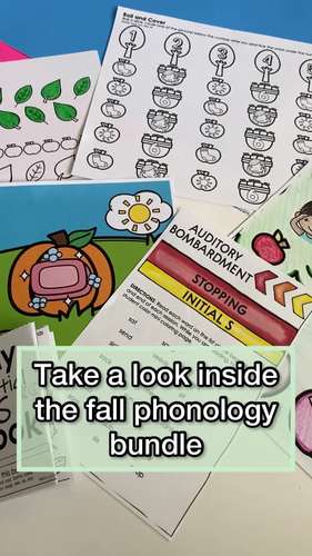 Fall Themed No Prep Cycles Approach Activities for Speech Therapy