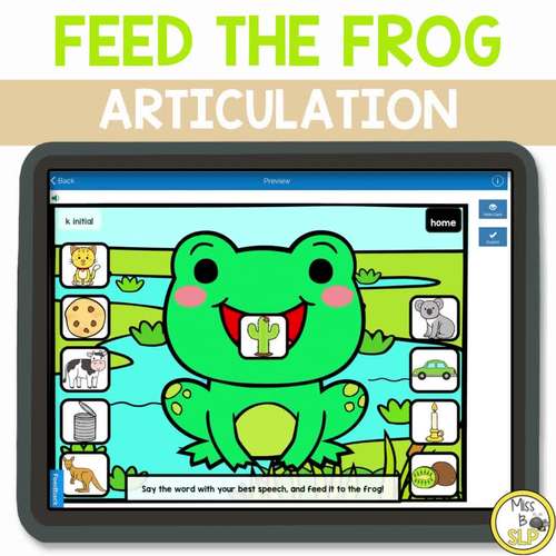 Digital Feed the Frog Articulation - Boom Cards by Miss B SLP | TPT
