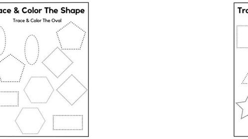 TRACE AND COLOUR THE SHAPE/ TRACE AND COLOUR THE SHAPEWORKSHEET
