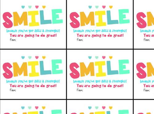 Smile Testing Motivation Gift Tag- Smile because you've got skills ...