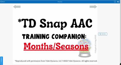 AAC Core Vocabulary & *TD Snap: MONTHS & SEASONS CALENDAR Vocab pdf or BOOM