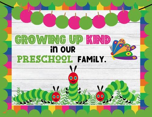 Growing Up Kind Caterpillar Theme Bulletin Board Kit Door Classroom ...