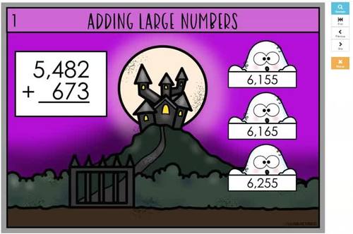 Halloween Add & Subtract Grade 4 Boom Cards - Digital by Teachers Are ...