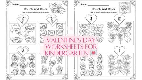 Valentine's Day Counting & Comparing Numbers Worksheets by Alice Pa Ploen