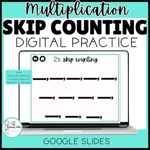 Skip Counting by 2-12s Fact Fluency Digital Practice- Google Slides!