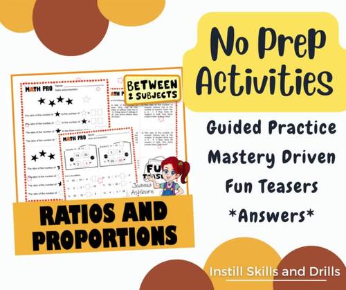 Equivalent Ratio of 2 Subjects Guided Practice and Word Problems Worksheets