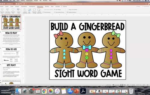 Build a Gingerbread Man Christmas Sight Word Game - Sight Word Practice