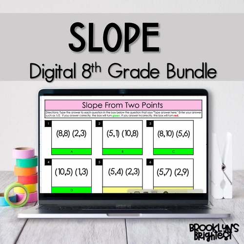 Digital Slope Bundle for 8th Grade by Brooklyn's Brightest | TPT