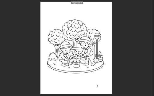 10 Kawaii Kids Gardening and Fruit Market Coloring Pages Cute Printable PDF