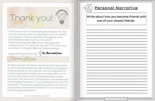 No Prep Writing Prompt Activities for May Journals by The Illuminated ...