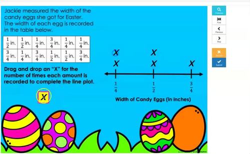 BOOM Cards™| Easter Line Plots with Fractions by Rebecca's Ready Resources