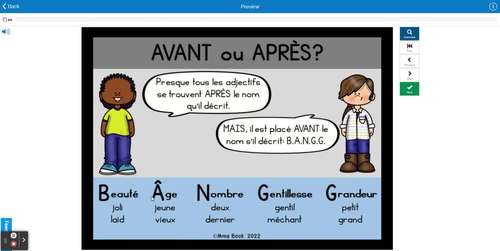 BOOM Cards: Les adjectifs 2 (AVANT ou APRÈS?) by Mme Bock | TPT