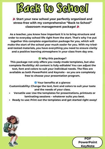 Giant organization Back to School package | Classroom Management | editable
