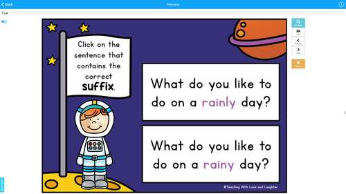 Suffixes -ful, -ly, -y | Boom Cards™ by Teaching With Love and Laughter