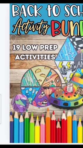 Get to know you BACK TO SCHOOL BUNDLE! First week of school Elementary Art