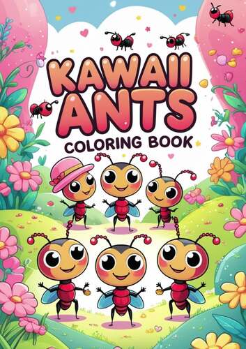 Kawaii Ants Coloring 25 Pages Book For Kids by Kids Mania | TPT