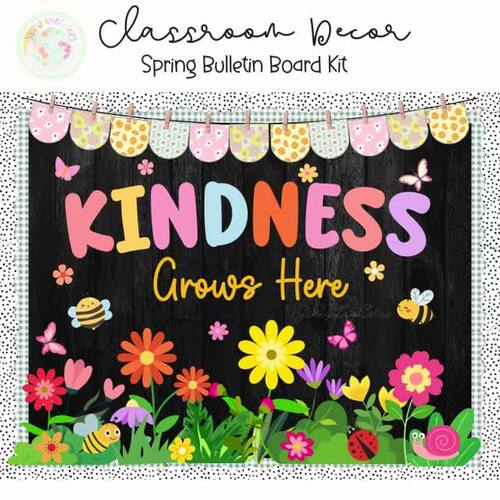 Kindness Grows Here Spring Bulletin Board Kit SEL Classroom Decor