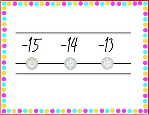 Printable Snowflakes Large Number Line, Editable Large Number Line