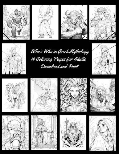 Who's Who in Greek Mythology, 14 Coloring Pages for Adults | TPT