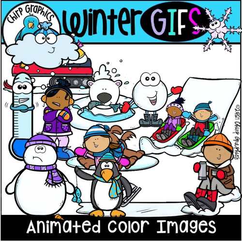 Winter GIFS Animated Clip Art by Chirp Graphics | TPT