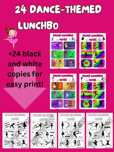 Ballerina Lunchbox Notes| 24 Dancing-Themed Lunchbox Cards | TPT