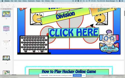Math Moji Digital PE Body Movement: Hockey Division Game - Google Slides