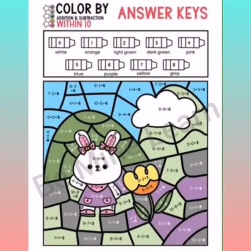 Easter Color by Number | Spring Addition & Subtraction Color by Number ...