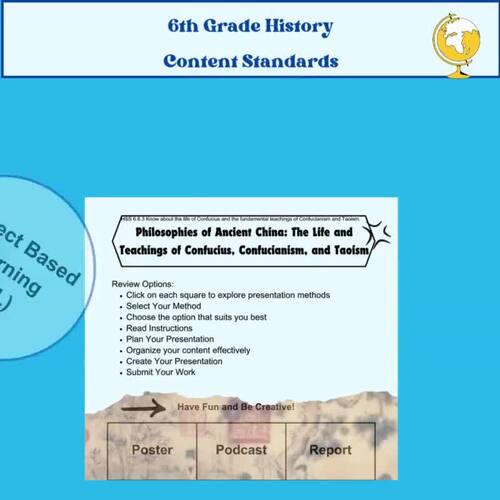 HSS 6.6.3: Life and Teachings of Confucius and Taoism PBL Choice Board
