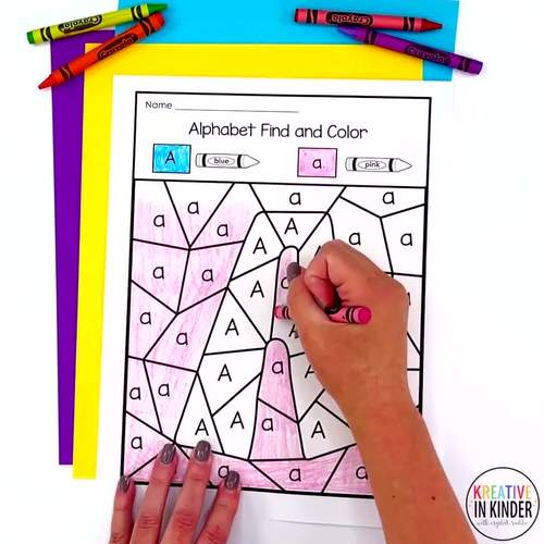 Capital and Lowercase Letters Find and Color Phonics Activity Letter ...