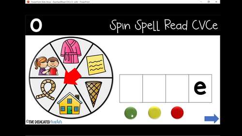 CVCe Spin Spell Read Interactive game- A by The Dedicated Teacher