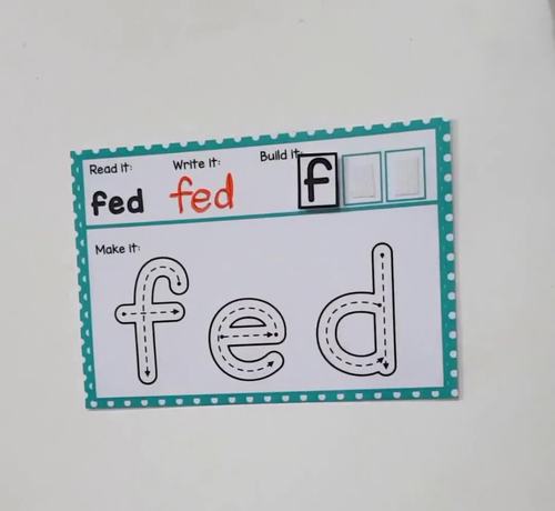 CVC Words Playdough Mats - Read it, Write it, Build it, Make it (142 Words)