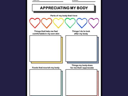Appreciating my Body - Positive Body Image and Self-Care | TPT