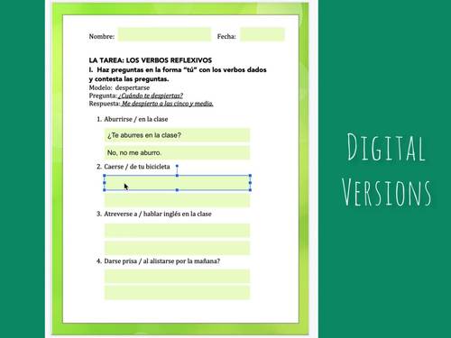 Spanish Reflexive Verbs Daily Routine Group Project Presentation