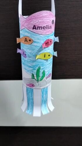 Fish Windsock Name Craft Ocean Animals Summer Craft Coloring Activities ...